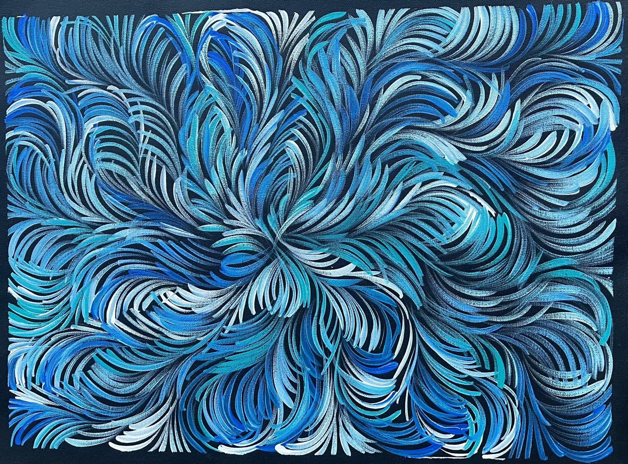 Selina Numina Kamprina Bush Medicine Leaves Blue Artwork | Small ...