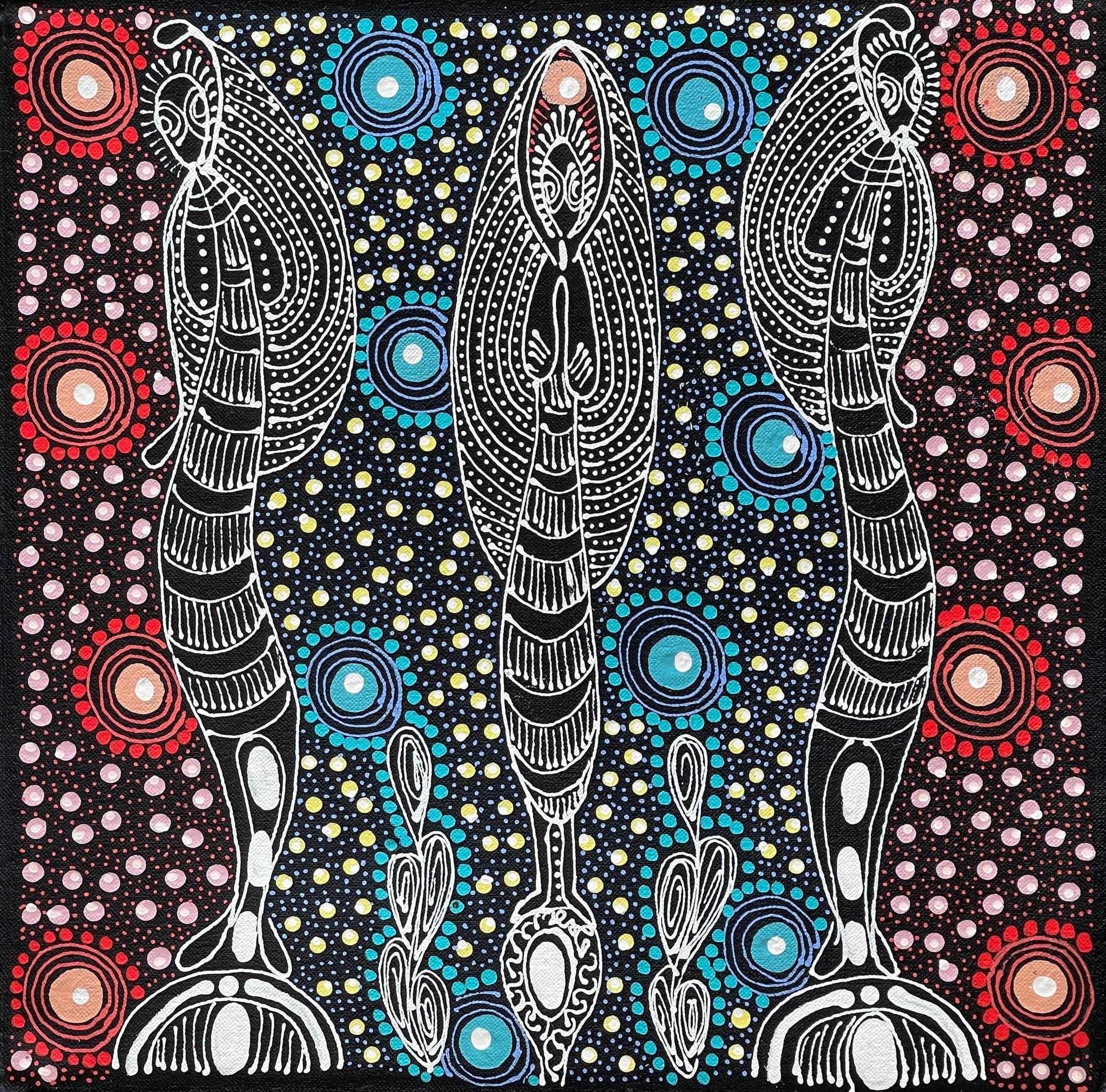 Colleen Wallace Nungarray Dreamtime Sisters Multicoloured Artwork ...