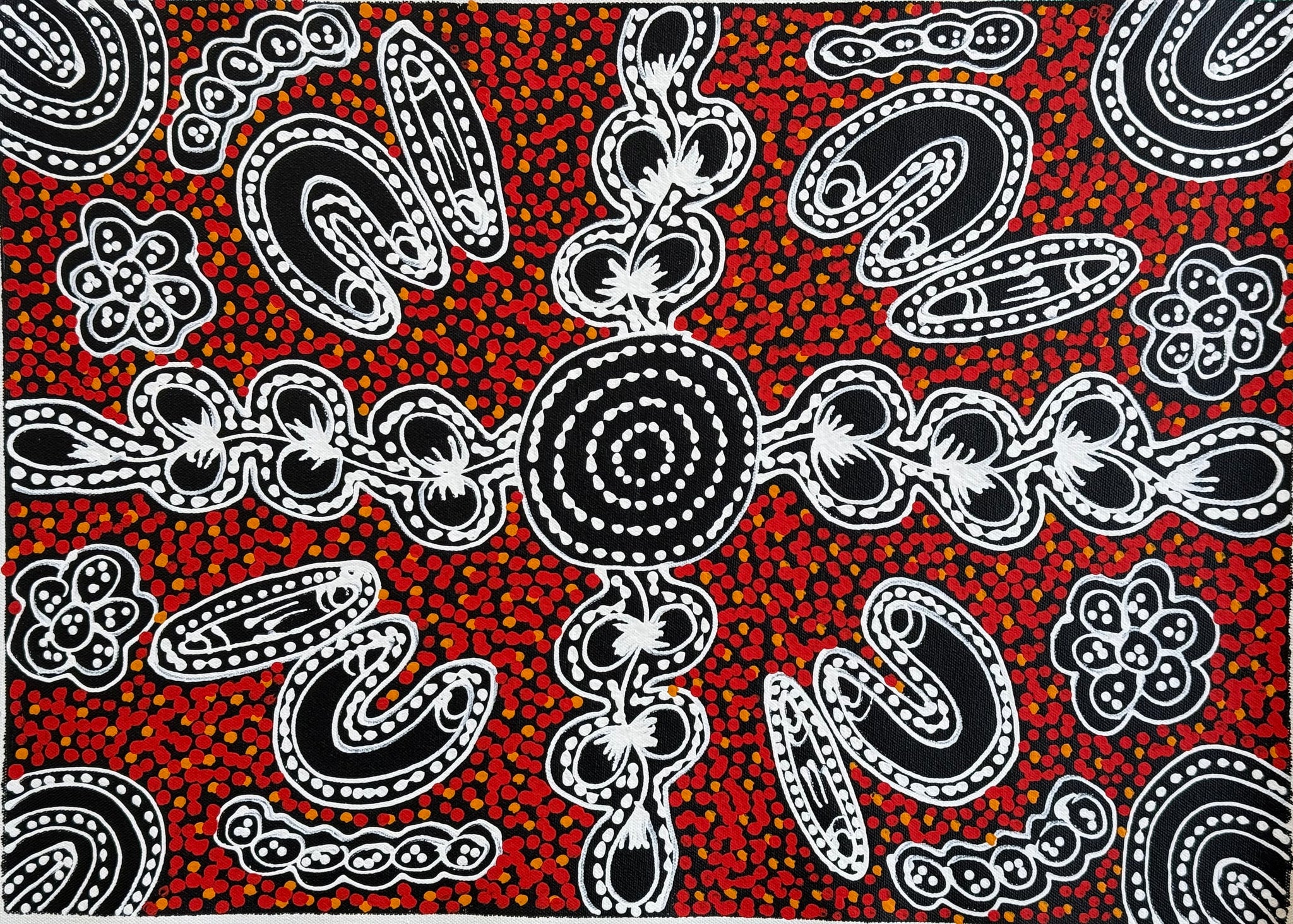 Lanita Numina My Country Women Collect Bush Tuckers Red Artwork | Small ...