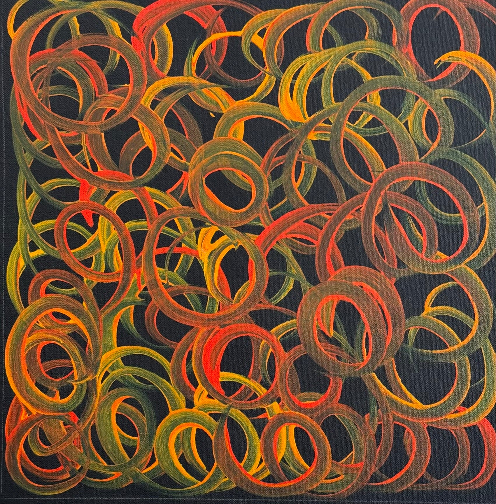 Louise Numina Napananka Thorny Lizard Red and Yellow Artwork | Small ...