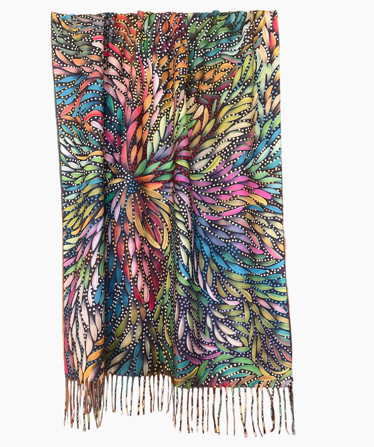 Cashmere Scarf - Caroline Numina Bush Medicine Leaves and Seeds ...