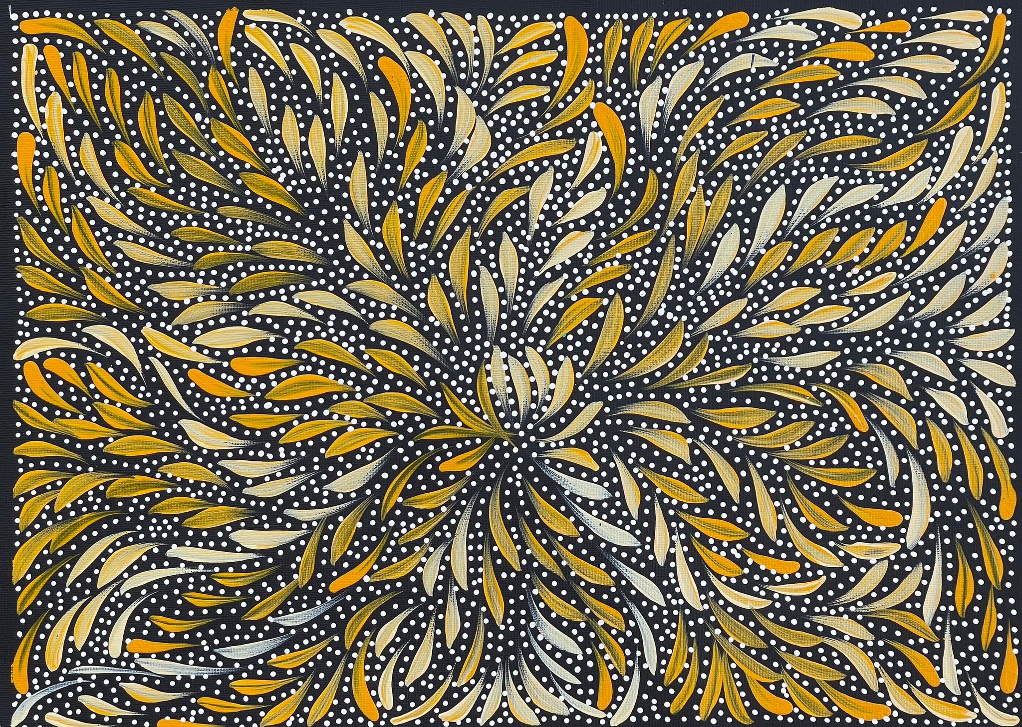 Caroline Numina Bush Medicine Leaves and Seeds Yellow Artwork | Small ...