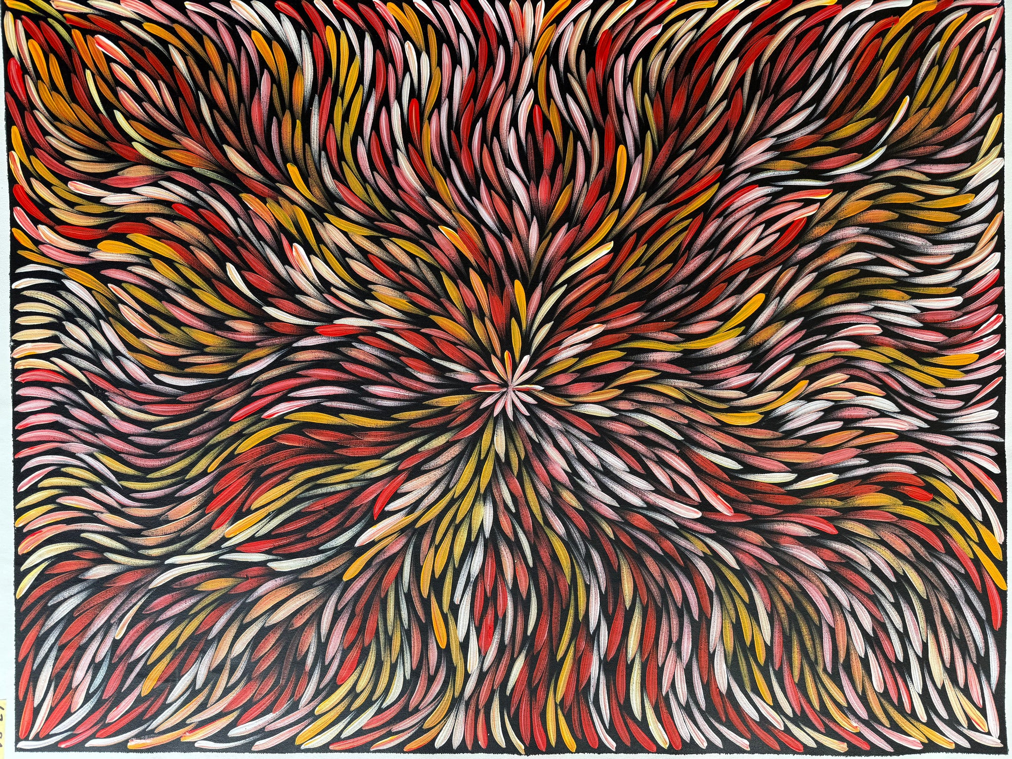 Sharon Numina Bush Medicine Leaves Red Artwork | Medium Painting ...