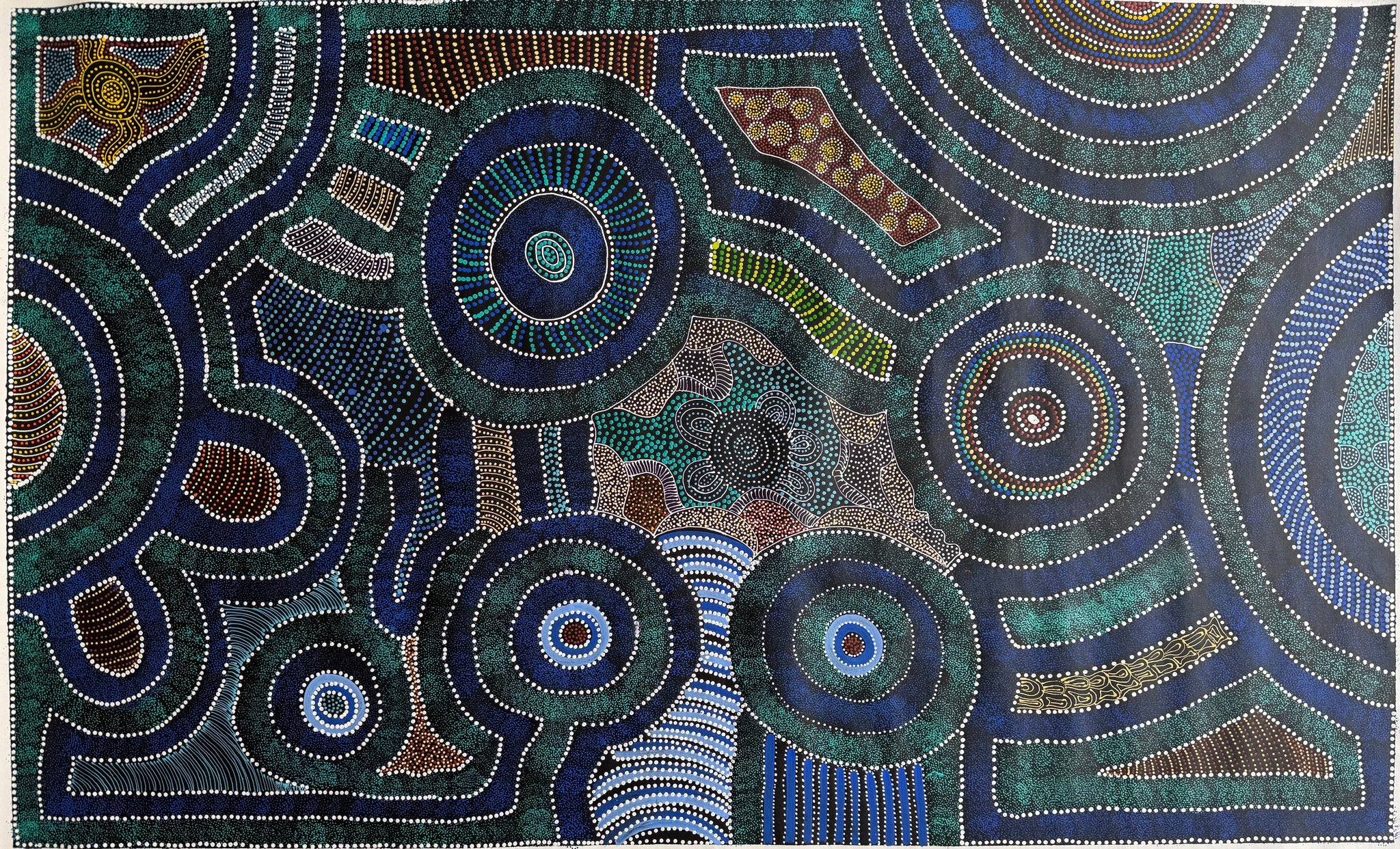 Caroline Numina Lizard Story (My Country) Blue Artwork | Extra Large ...