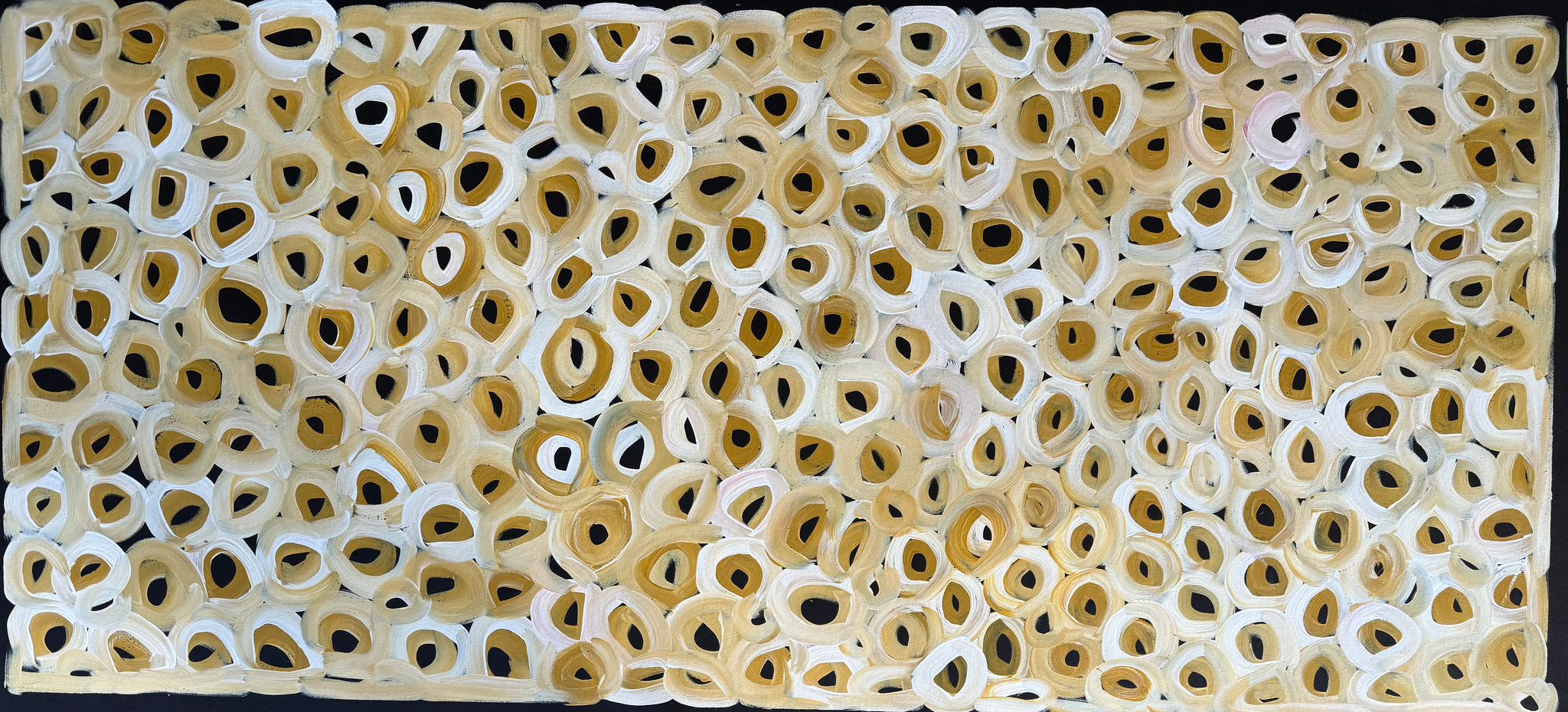 Louise Numina Napananka Water Soakage White and Gold Artwork | Large ...