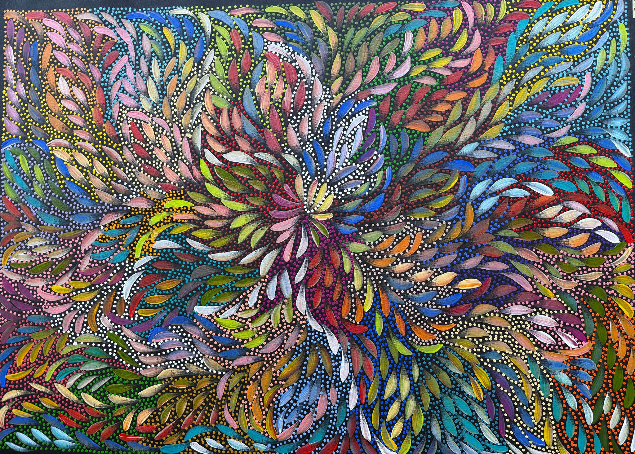 Caroline Numina Seeded Bush Medicine Leaves Multicoloured Artwork ...