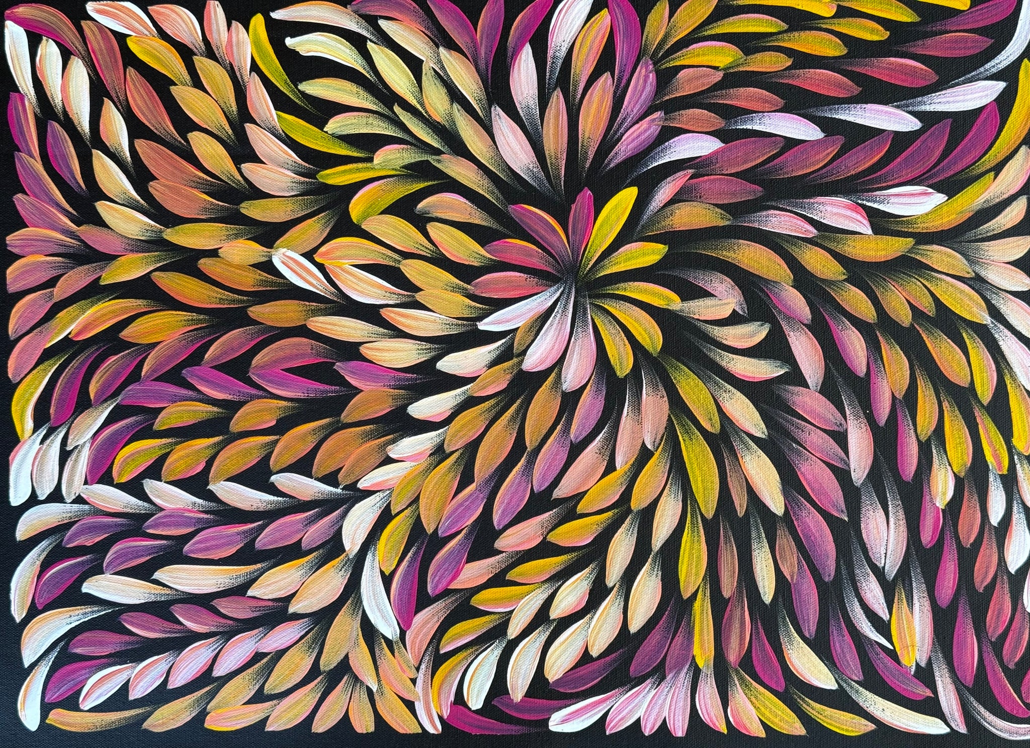 Caroline Numina Bush Medicine Leaves Yellow and Purple Artwork | Small ...
