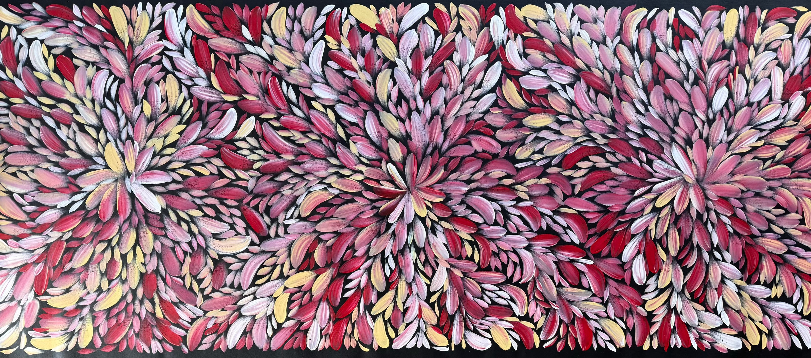 Louise Numina Napananka Bush Medicine Leaves Pink and Red Artwork ...
