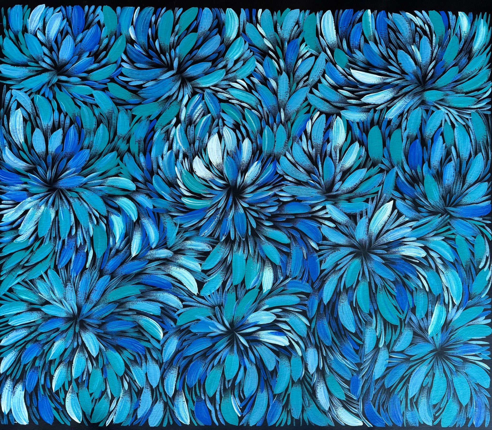 Selina Numina Kamprina Bush Medicine Leaves Blue Artwork | Medium ...