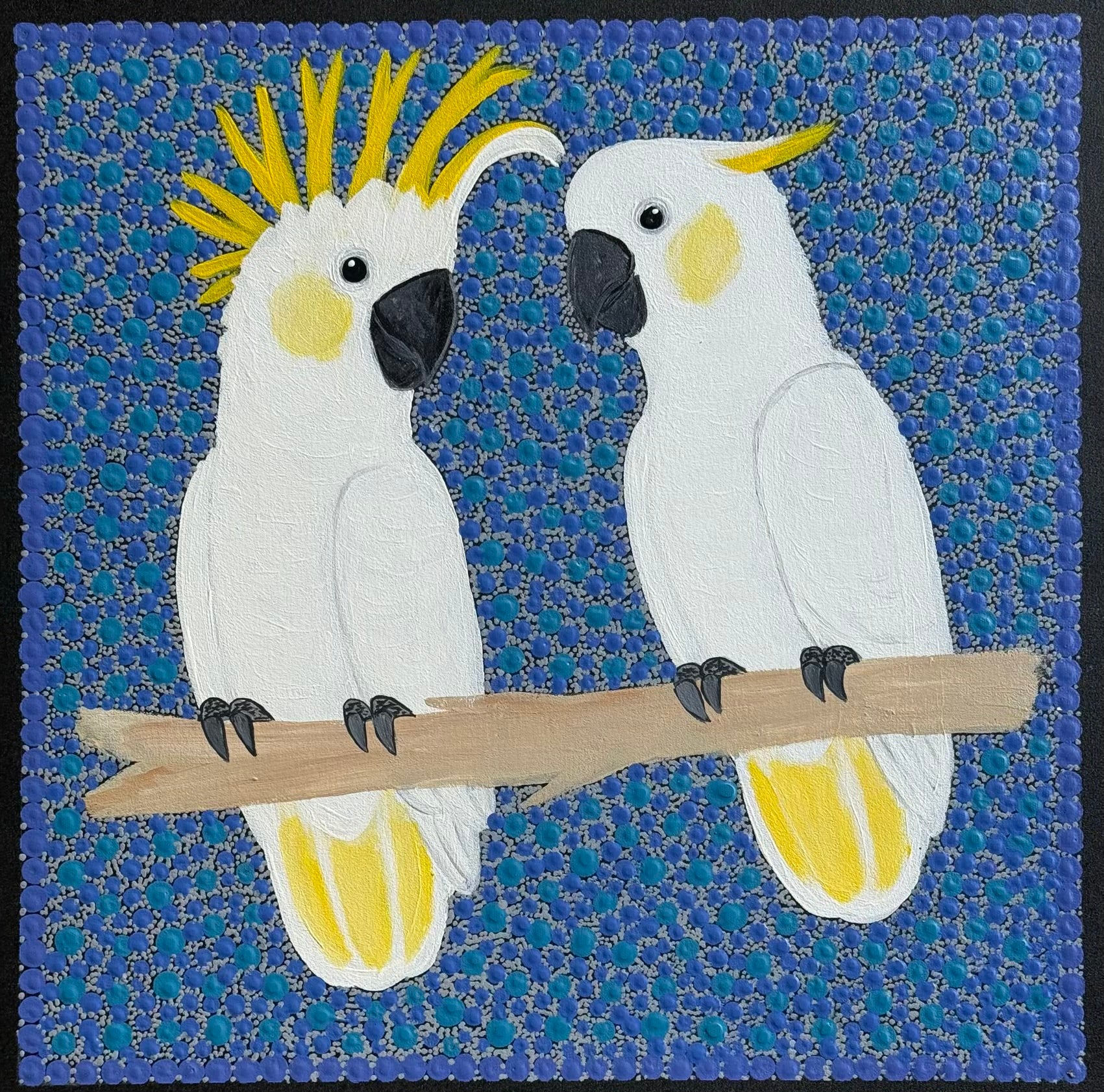 Kathleen Buzzacott Sulphur Crested Cockatoo Purple Artwork | Small ...