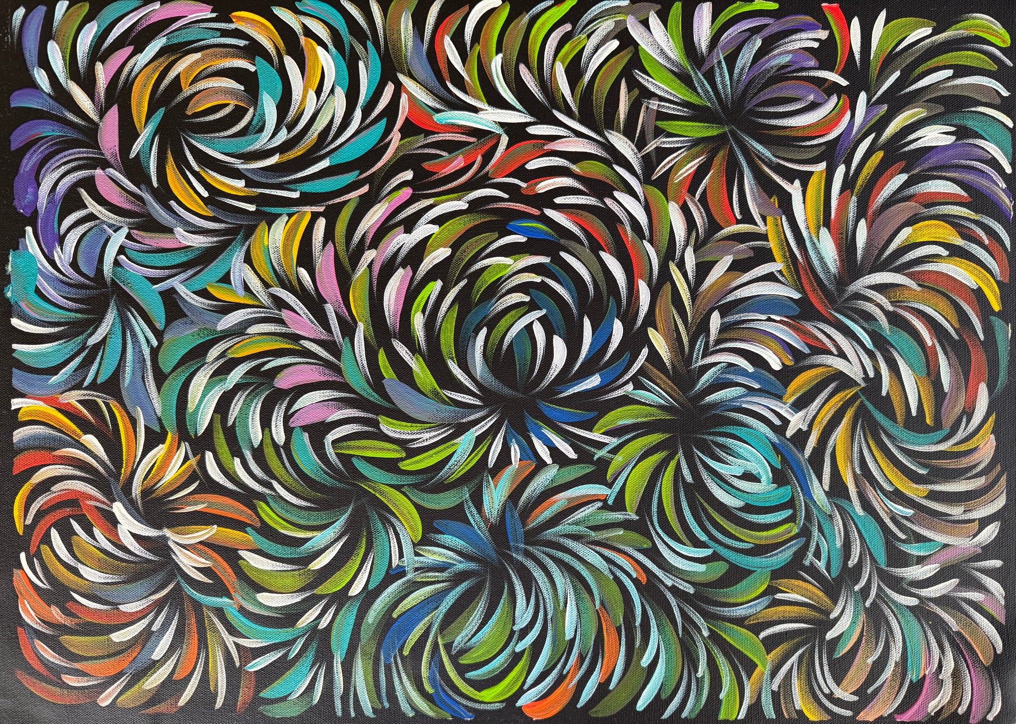 Selina Numina Kamprina Bush Medicine Leaves Multicolour Artwork | Small ...