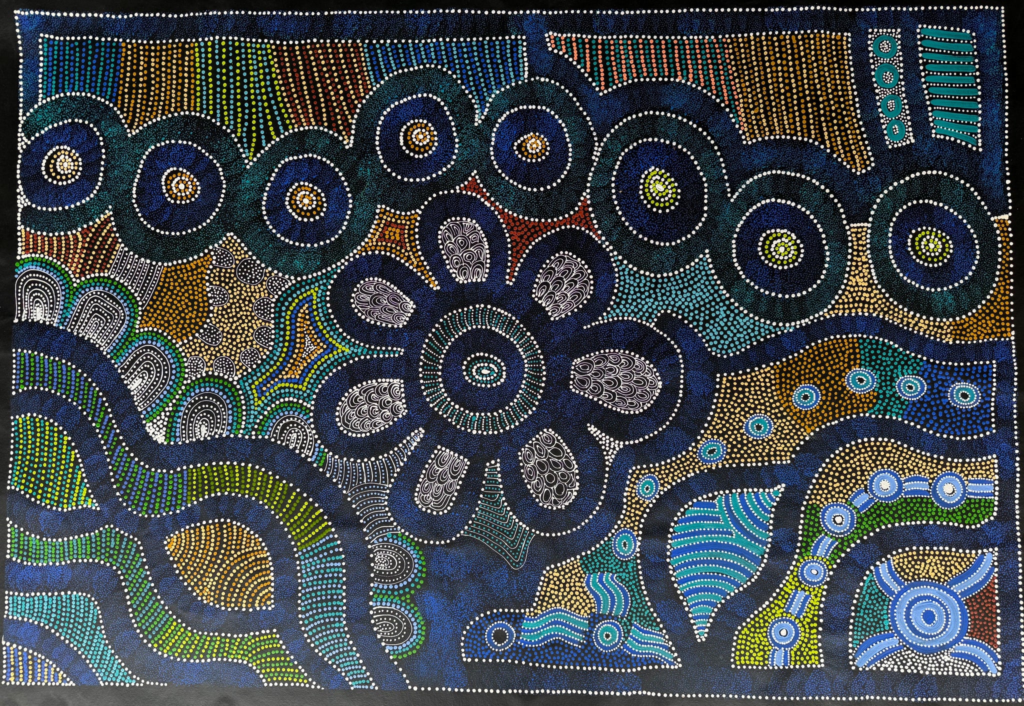 Caroline Numina My Country Thorny Lizard Dreaming Blue Artwork | Large ...