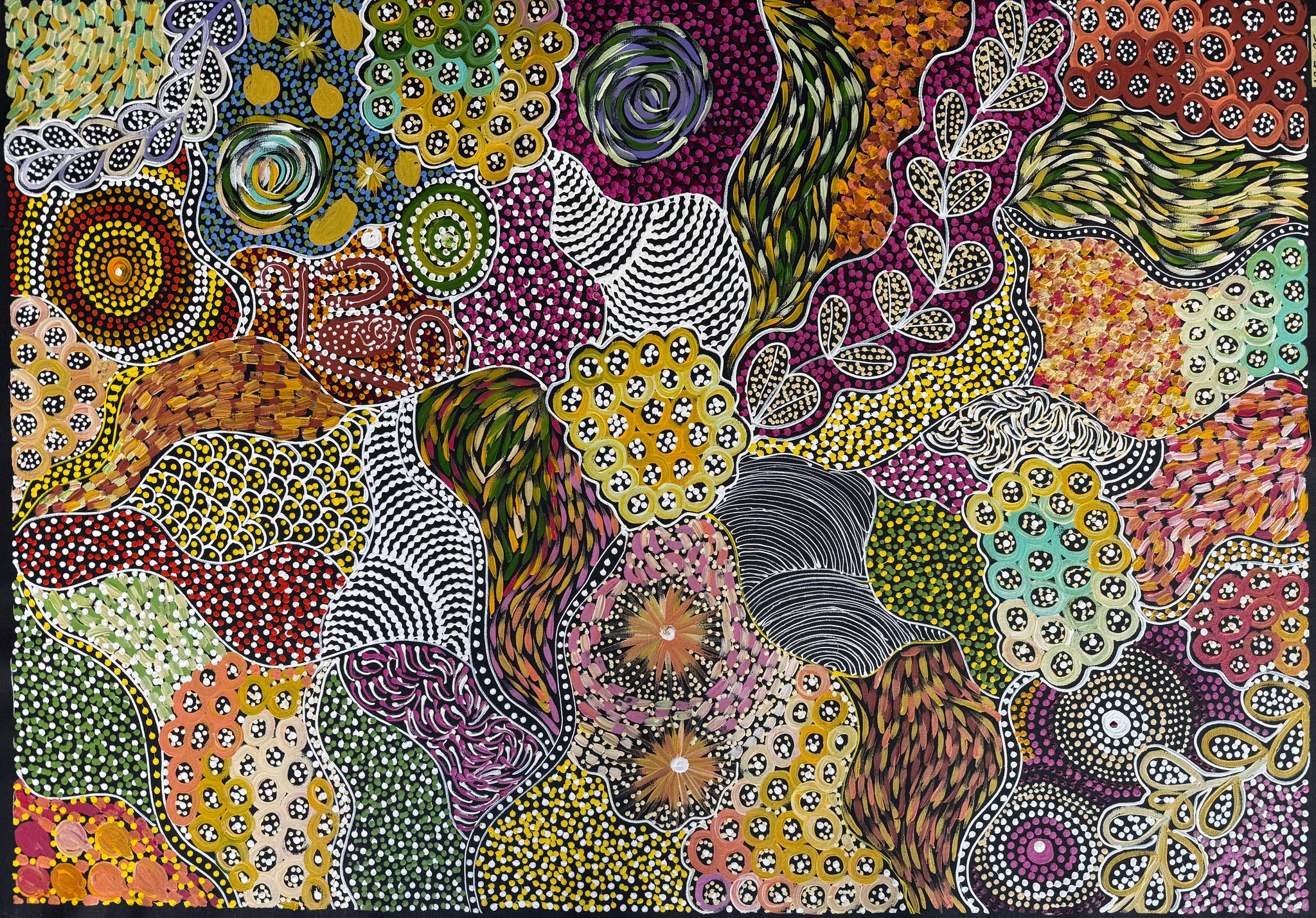 Janet Golder Kngwarreye My Country Multicolour Artwork | Large Painting ...