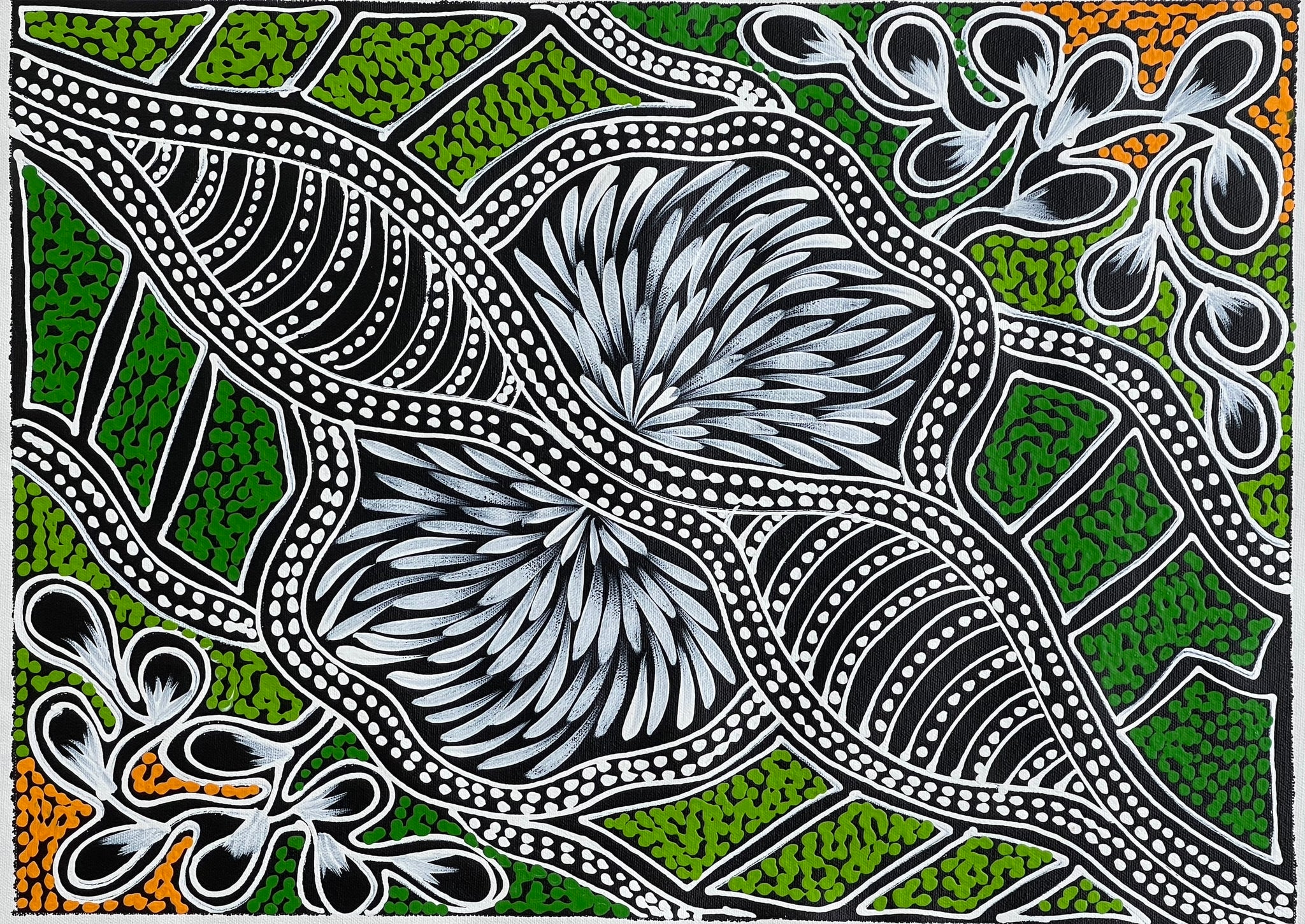 Sharon Numina My Country Dreaming Green Artwork | Small Painting ...