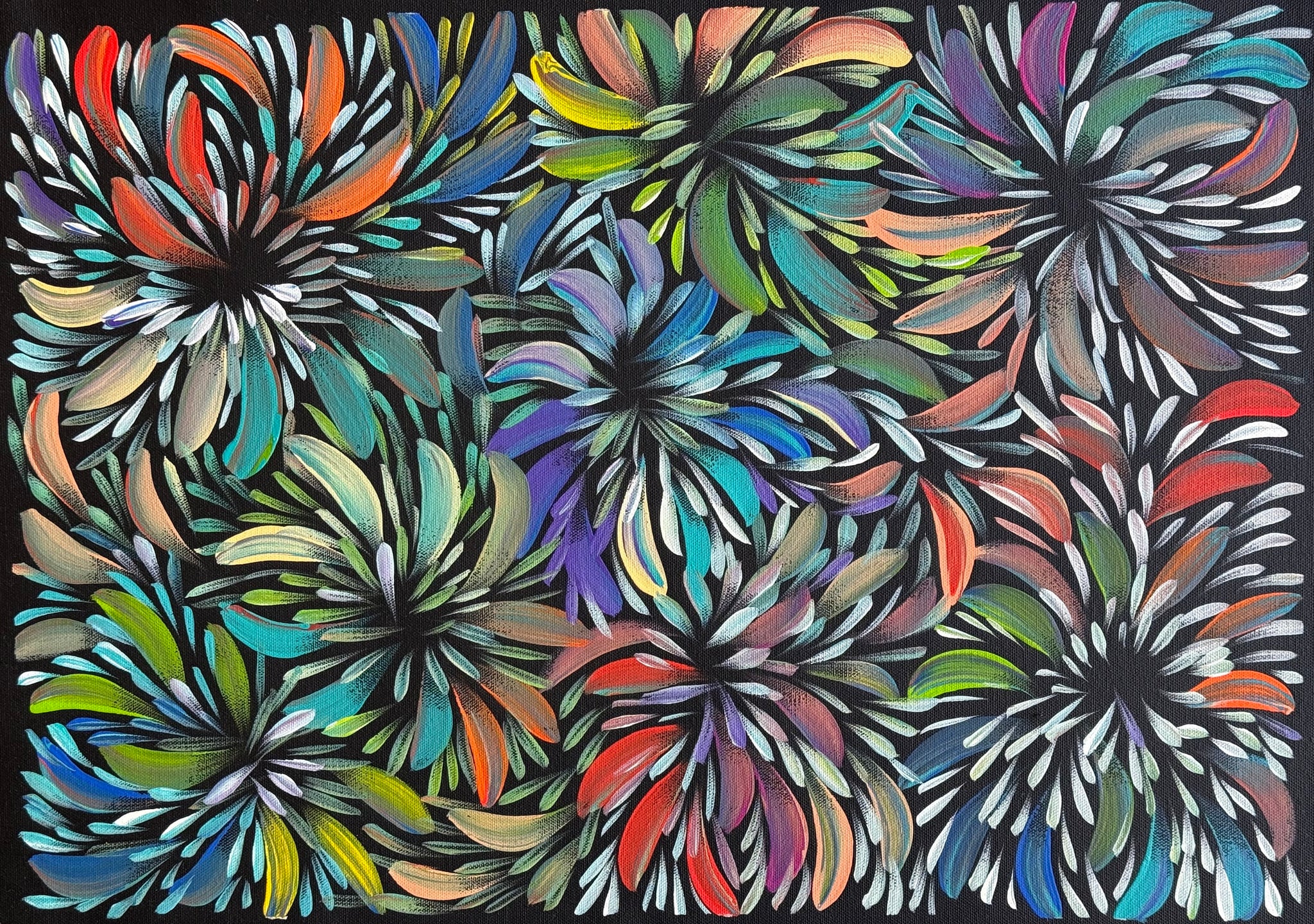 Selina Numina Kamprina Bush Medicine Leaves Multicolour Artwork | Small ...