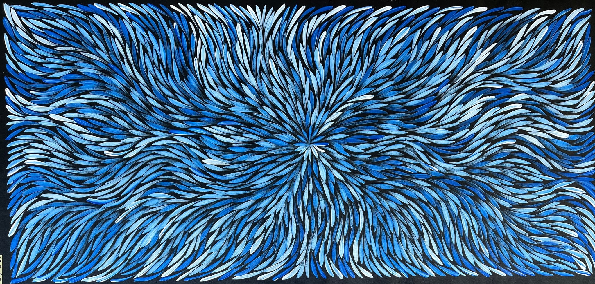 Sharon Numina Bush Medicine Leaves Blue Artwork | Large Painting ...