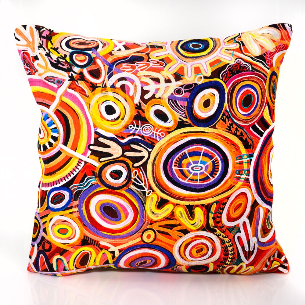 Canvas Cushion Cover - Cedric Varcoe | Aboriginal Art Homeware