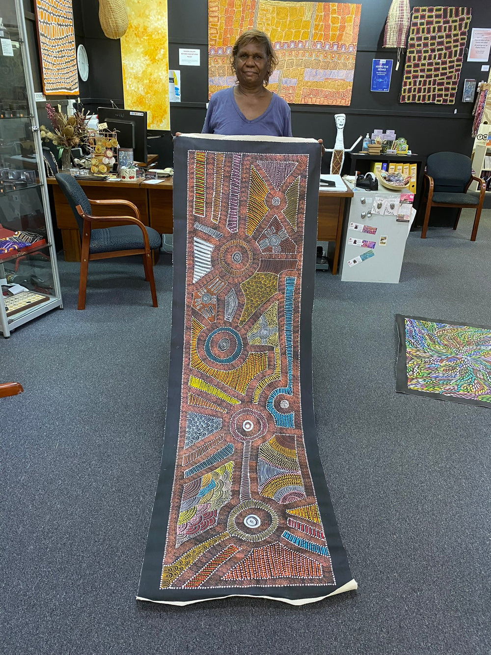 Caroline Numina Thorny Lizard Dreaming Brown and Blue Artwork | Extra ...