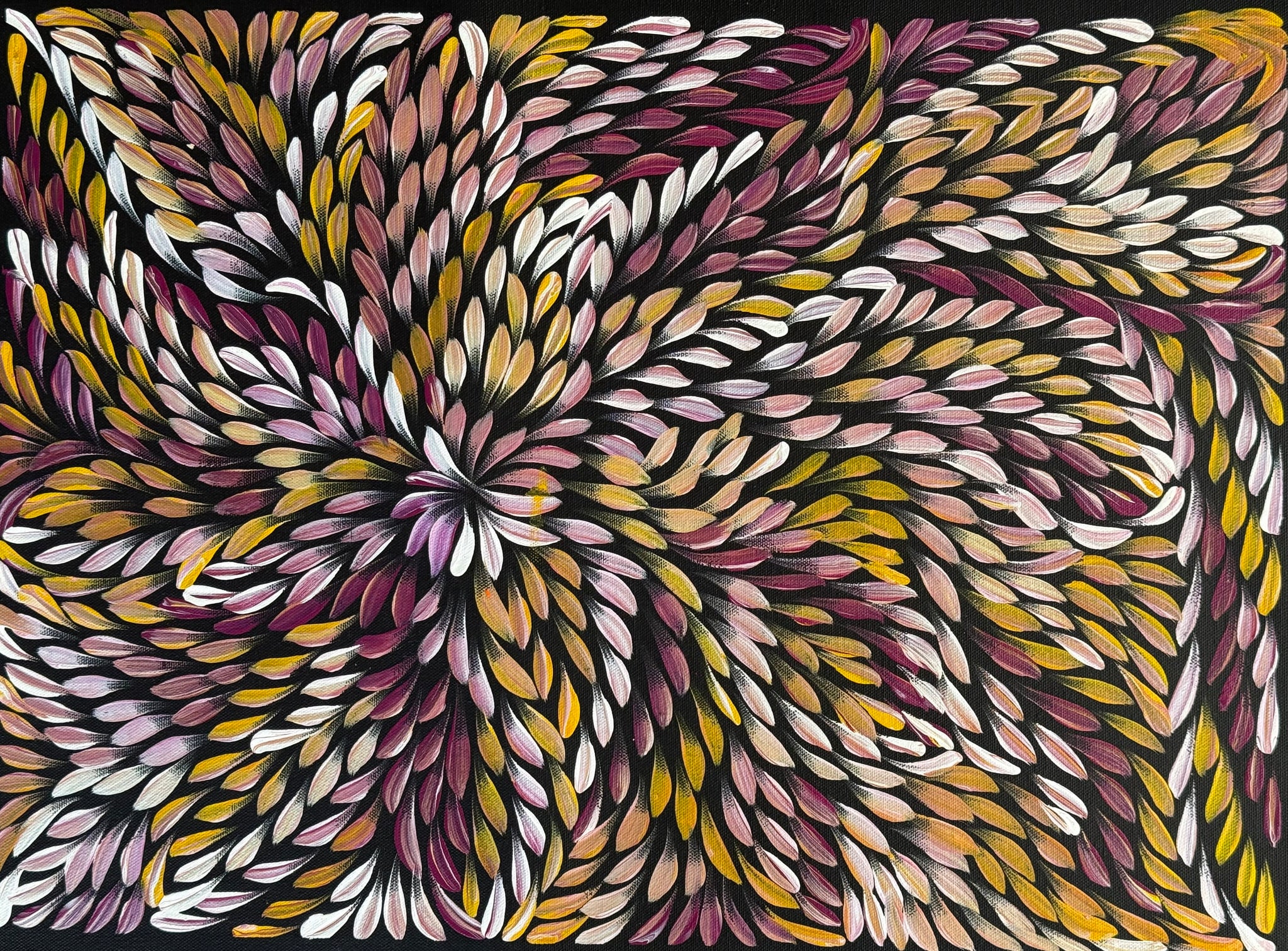 Caroline Numina Bush Medicine Leaves Yellow and Purple Artwork | Small ...