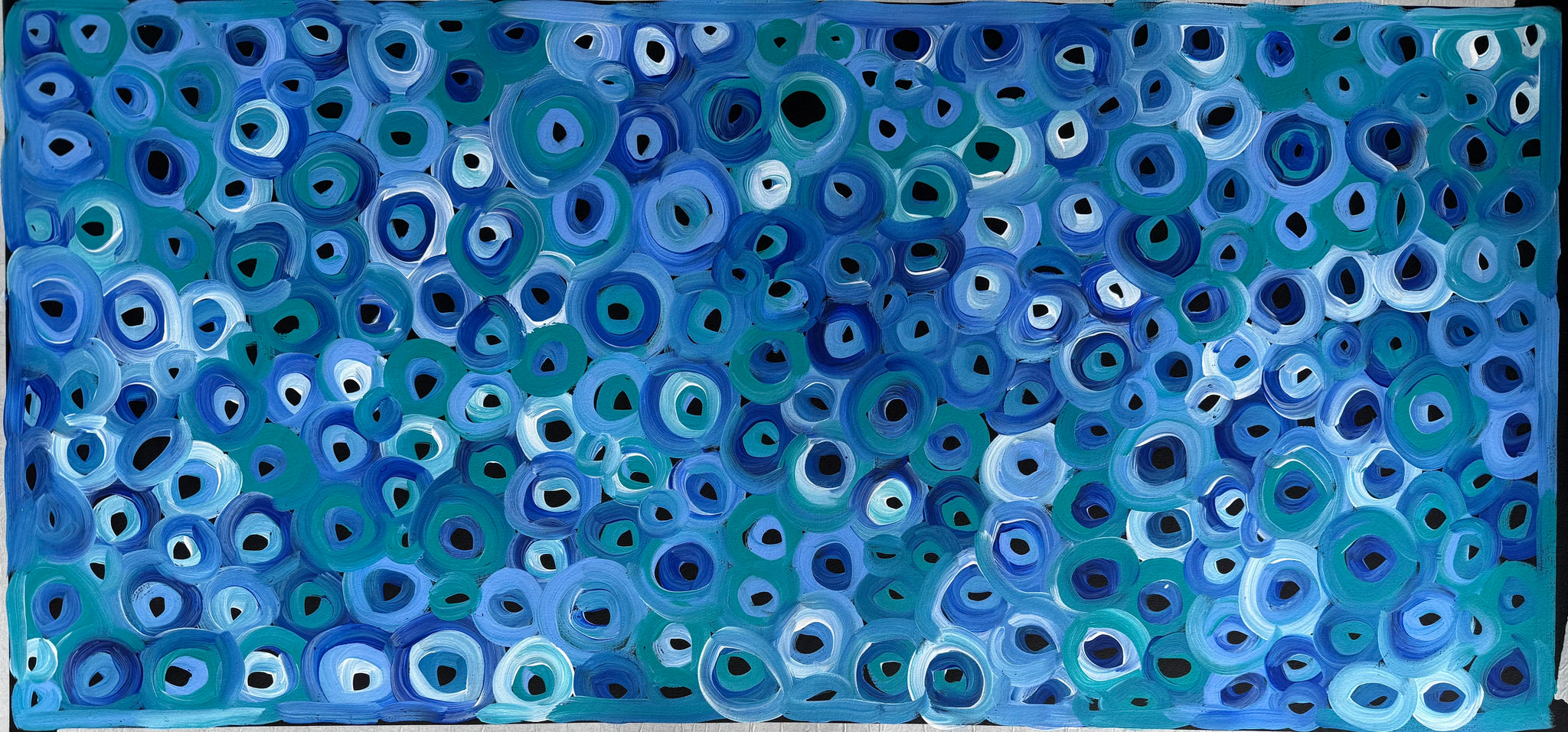 Louise Numina Napananka Water Soakage Blue Artwork | Large Painting ...