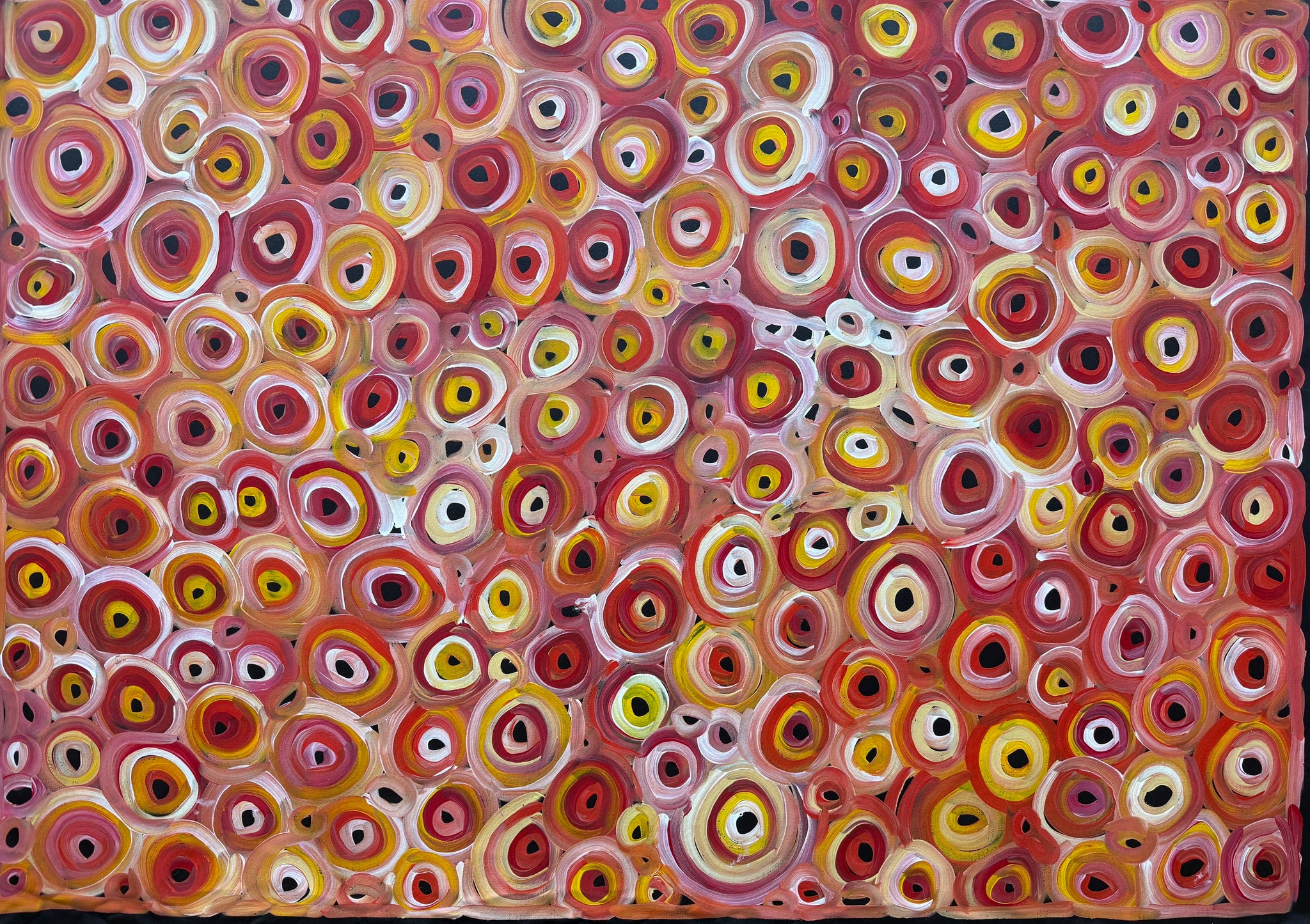 Louise Numina Napananka Water Soakage Red and Yellow Artwork | Large ...