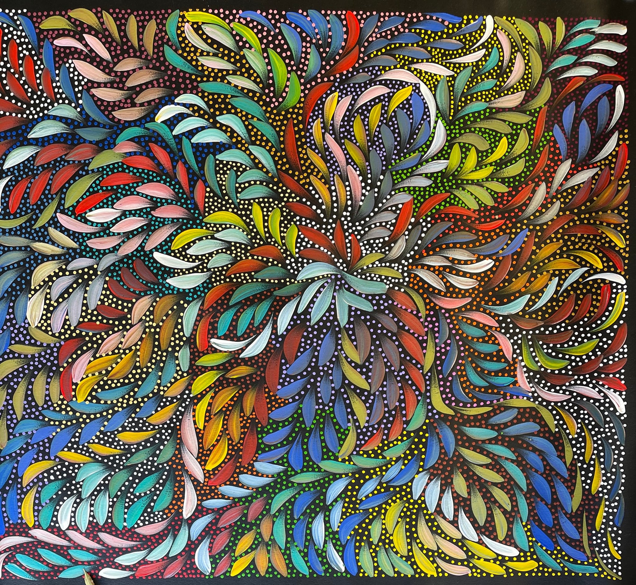 Caroline Numina Bush Medicine Leaves with Seeds Multicolour Artwork ...