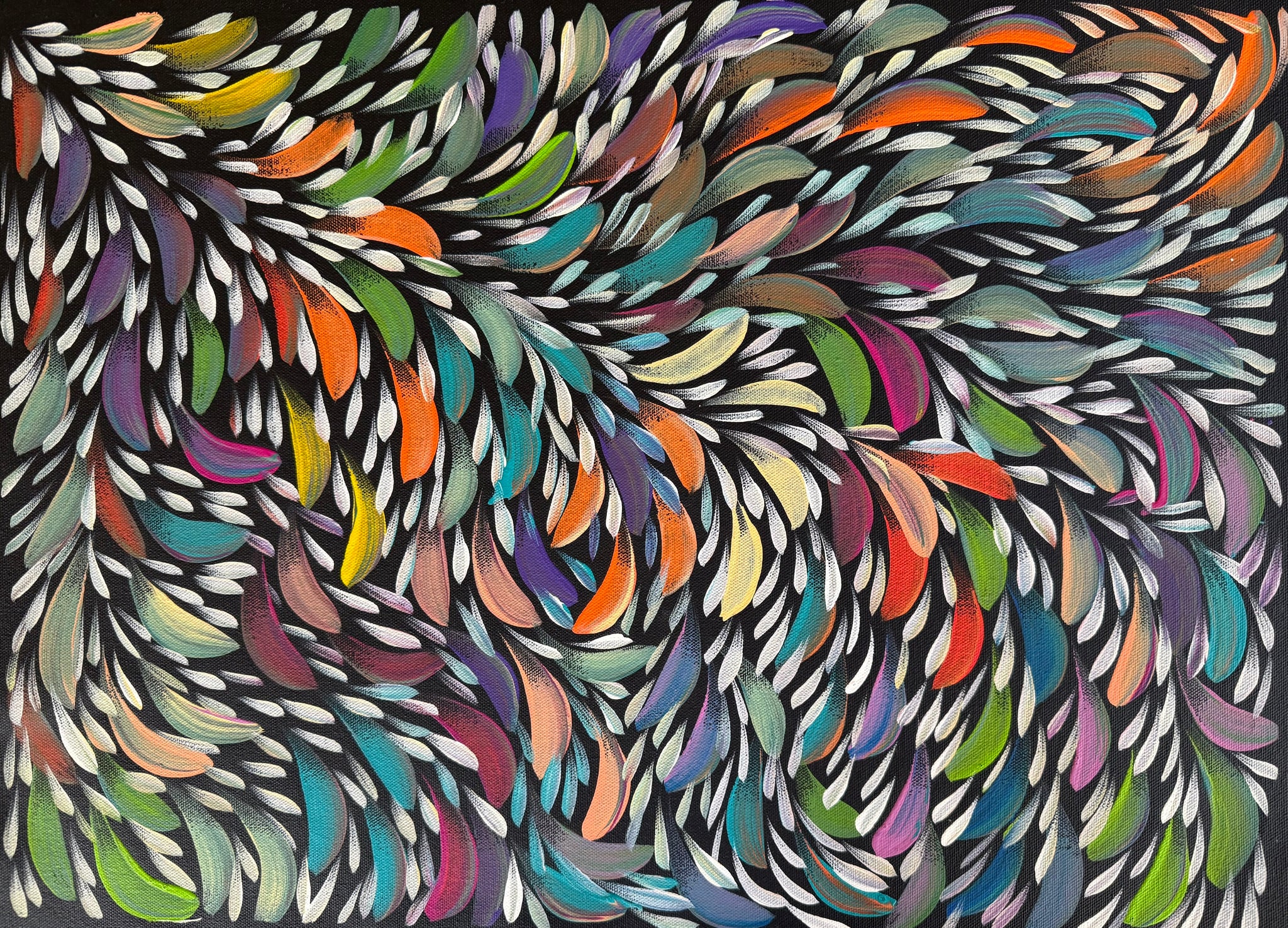 Selina Numina Kamprina Bush Medicine Leaves Multicolour Artwork | Small ...