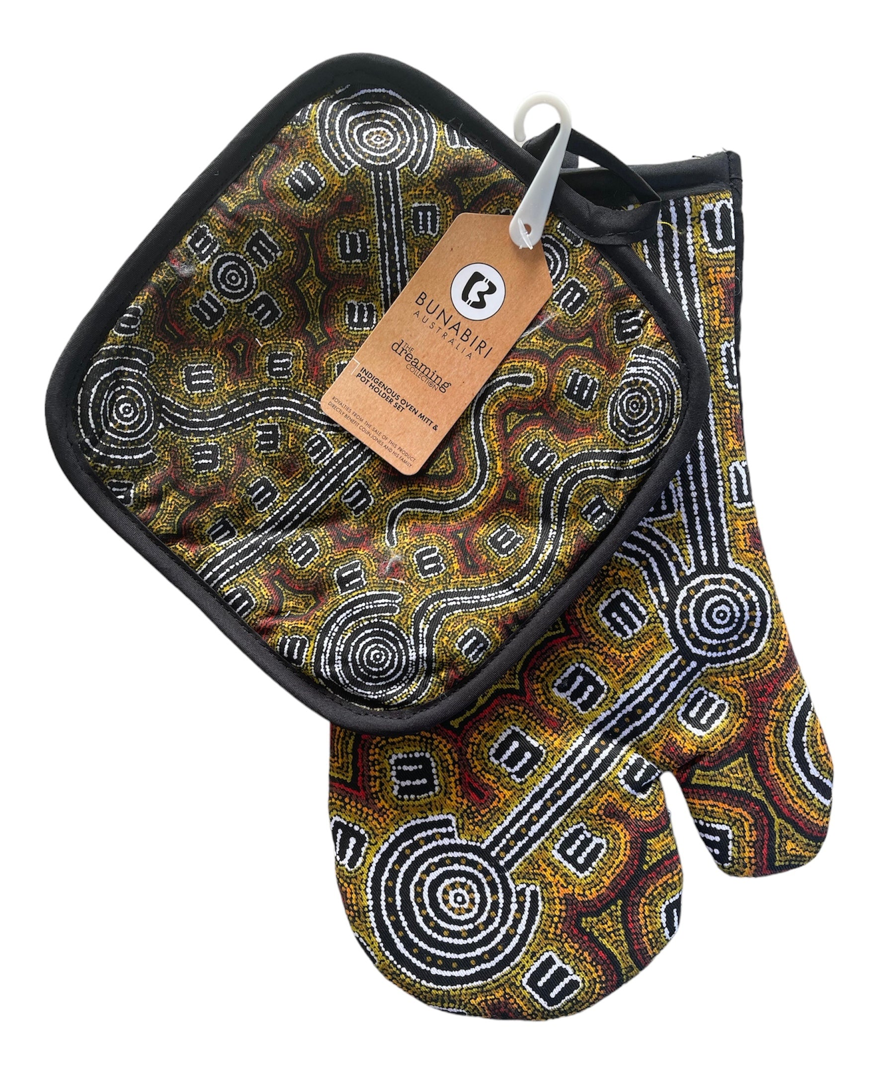 Oven Glove & Pot holder Set - Judith Nungarrayi - Brushtail Possum Dre