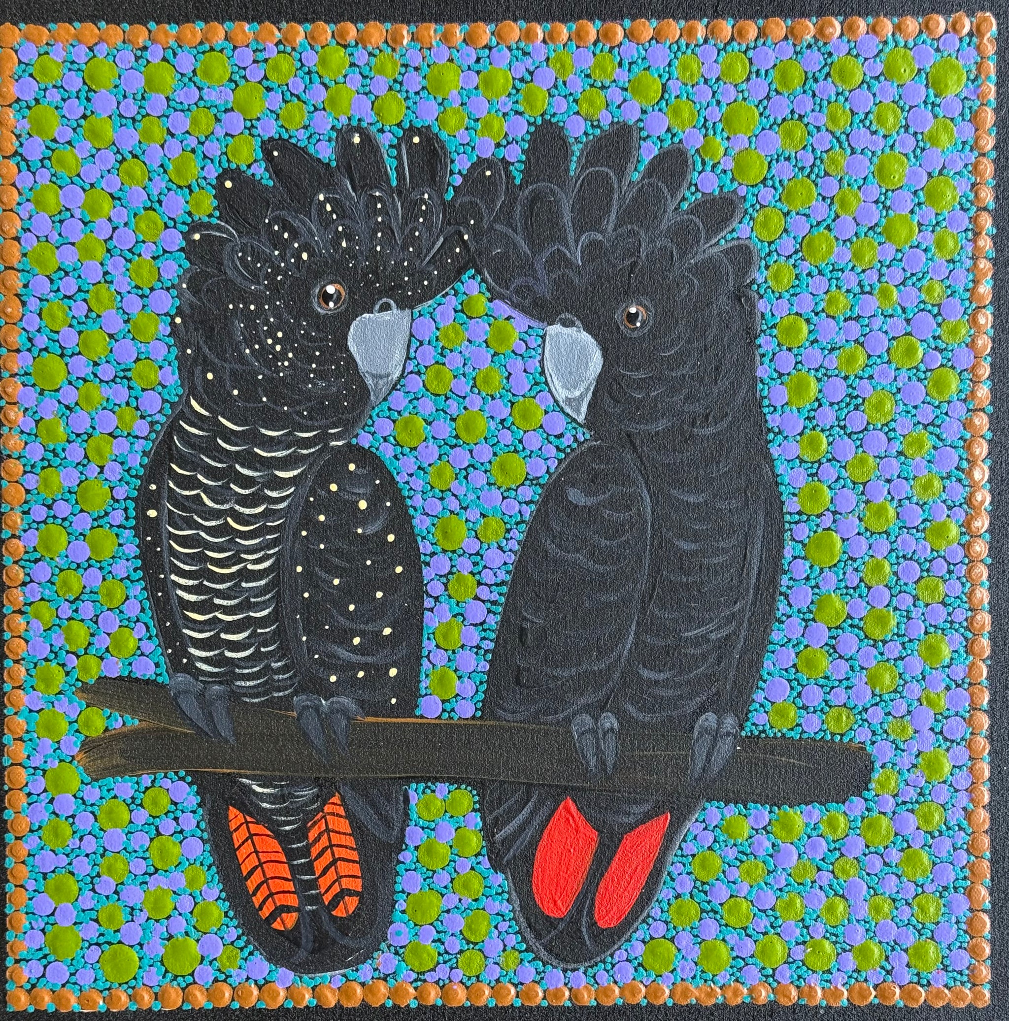 Kathleen Buzzacott Red Tail Black Cockatoos Multicolour Artwork | Small ...