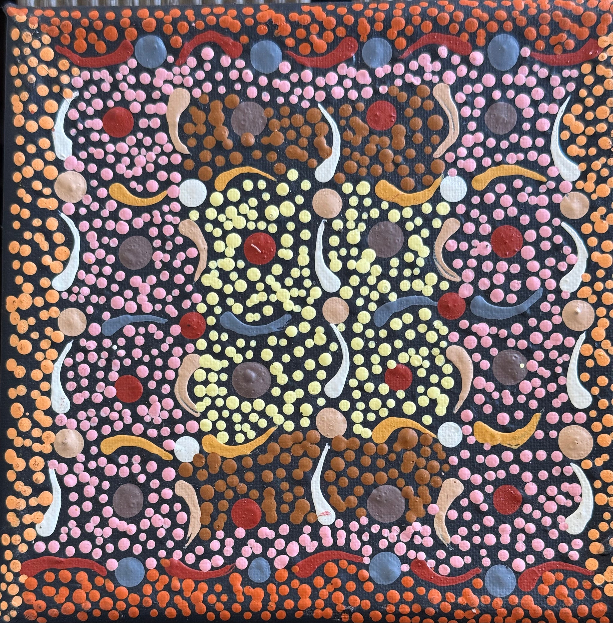 Lyn Nungarrayi Sims Wanakiji Jukurrpa Brown Artwork | Small Painting ...