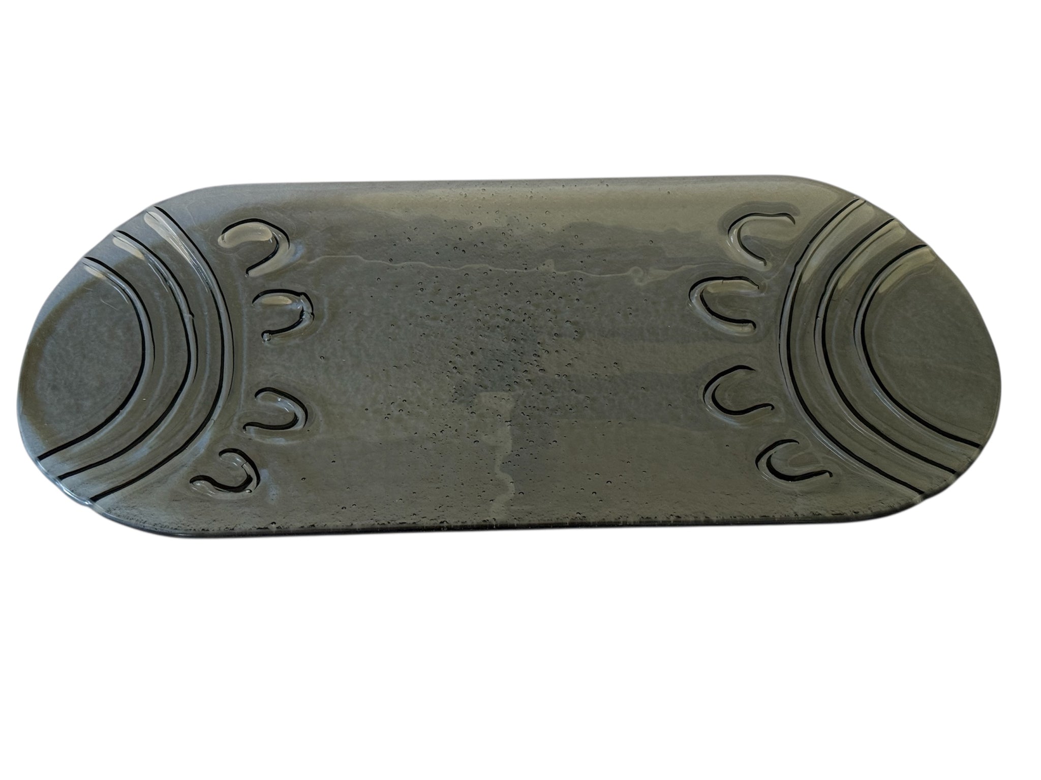 Glass Coolamon Platter from Wathaurong Glass | Aboriginal Art Glassware