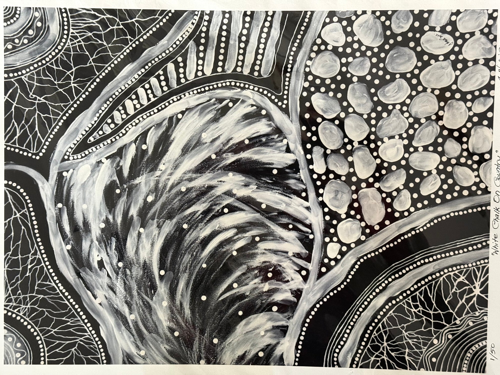 Joanne Nasir - White Chalk on Country | Aboriginal Art Print