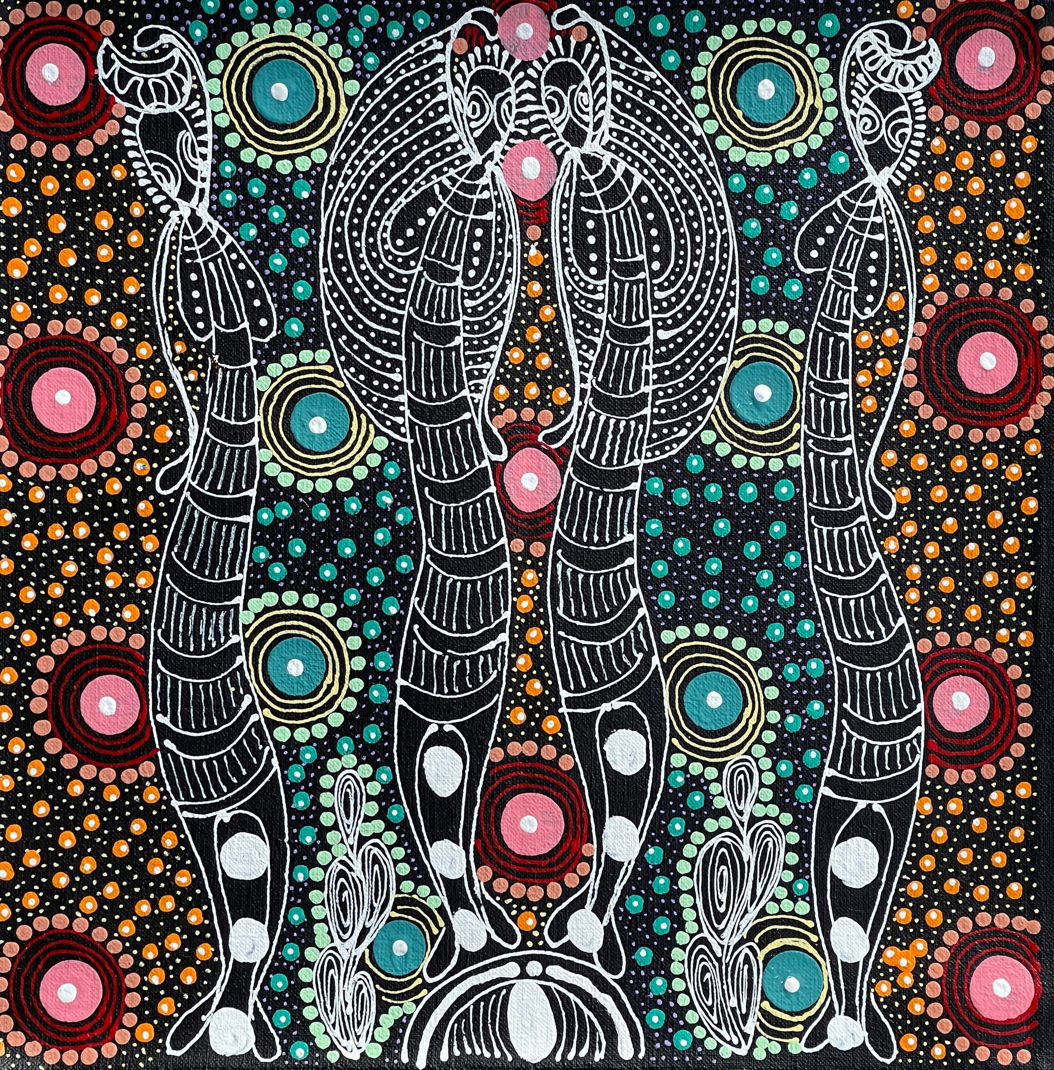 Colleen Wallace Nungarray Dreamtime Sisters Multicoloured Artwork ...
