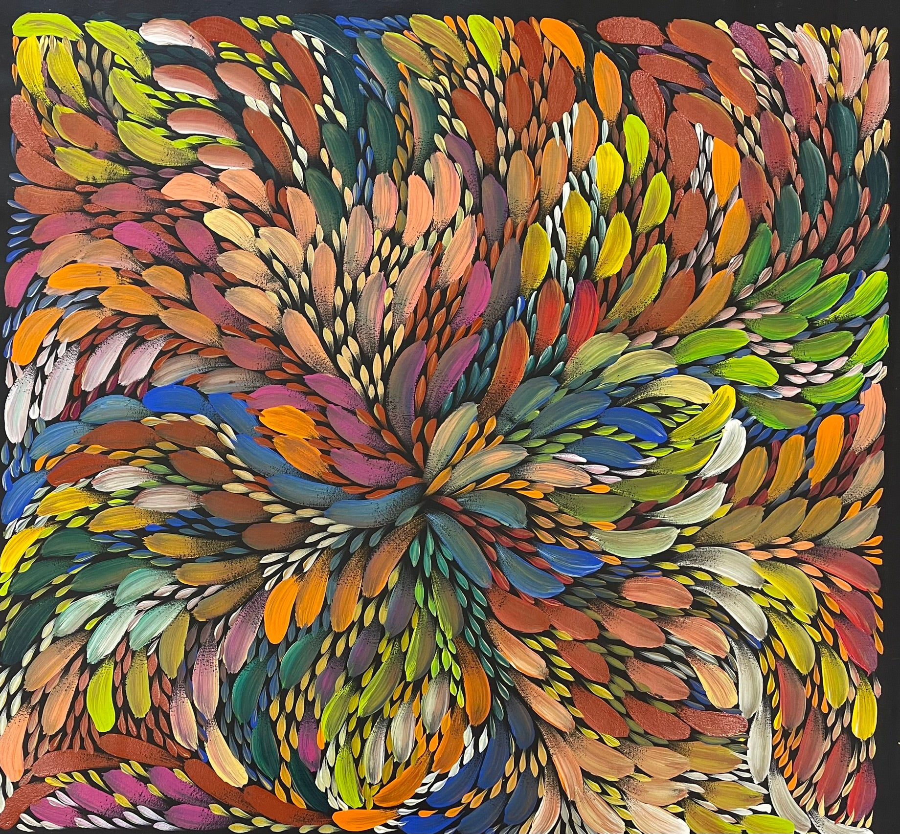 Caroline Numina Seeded Bush Leaves Multicoloured Artwork | Medium ...