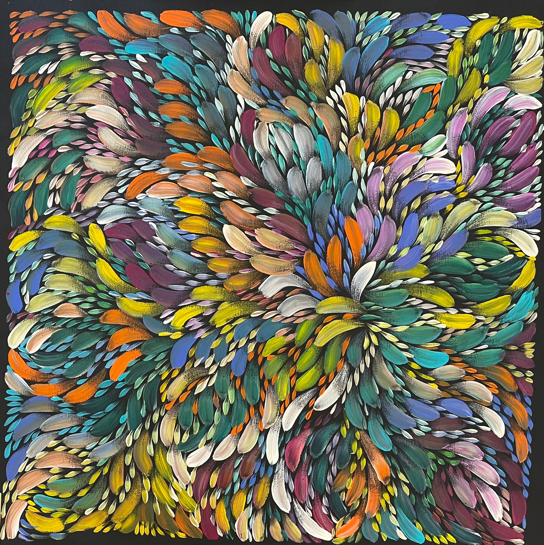 Caroline Numina Seeded Bush Leaves Multicoloured Artwork | Medium ...