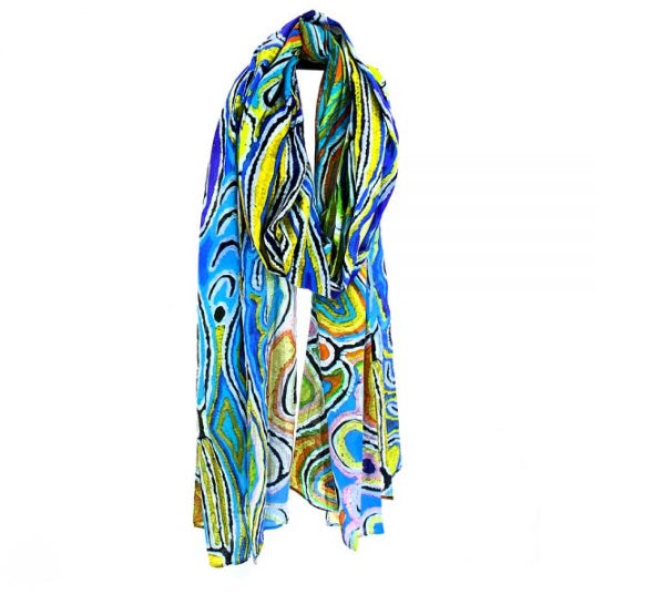 Organic Cotton Summer Scarf - Judy Napangardi Watson | Aboriginal Giftware