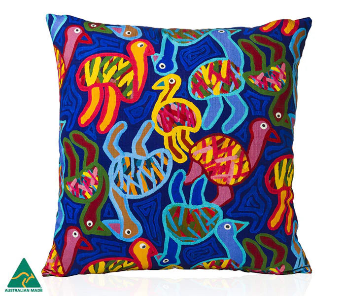 Cushion Cover - Thelma Beeton Palawa, Mob of Many Colours - Aboriginal ...