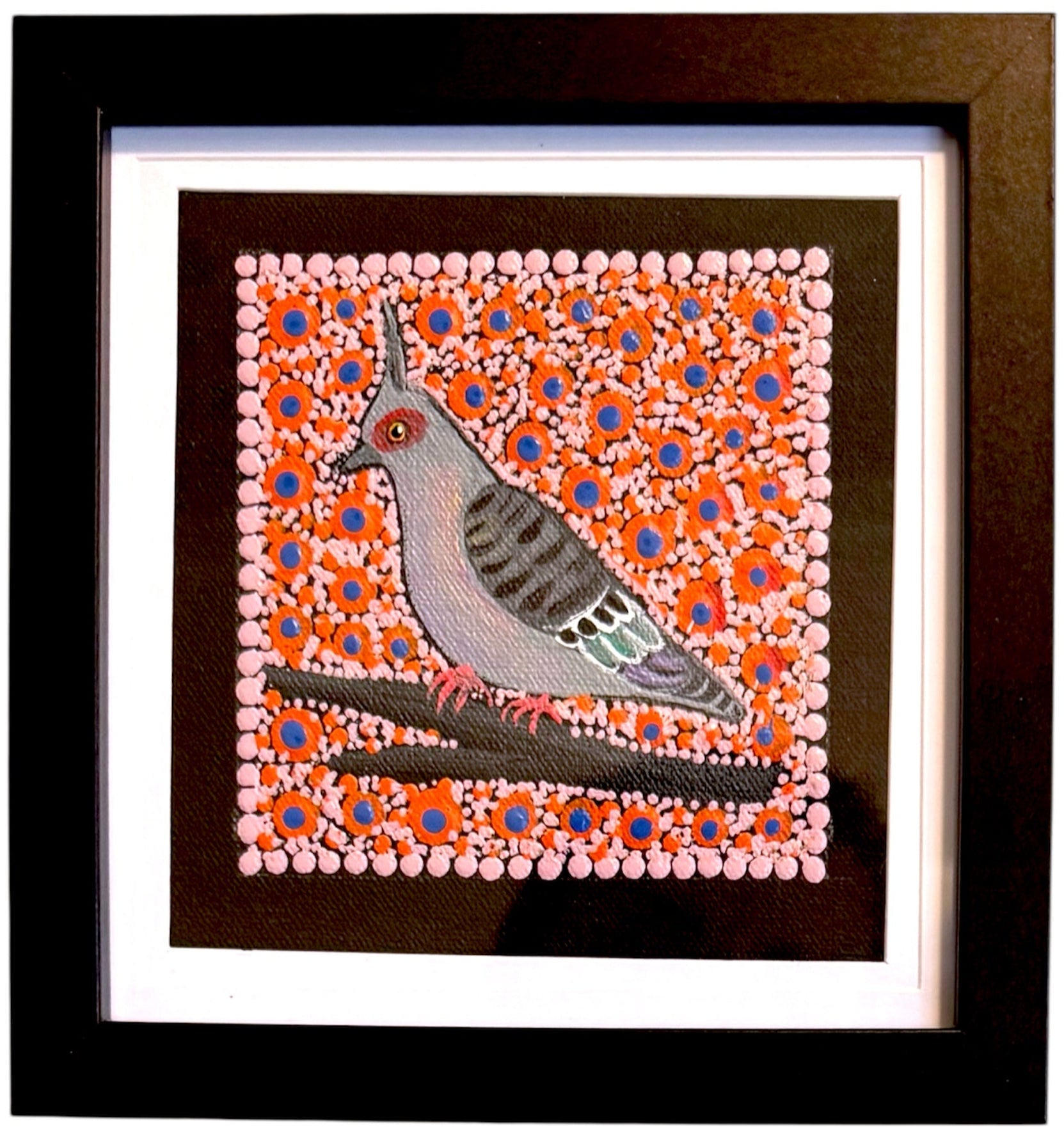 Kathleen Buzzacott Top-Knot Pigeon | Small Painting with Frame ...