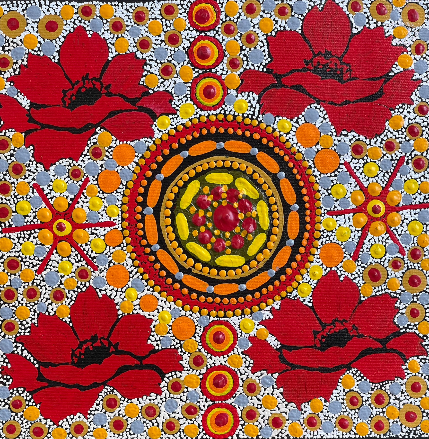 Louise Cavanagh Keringke Arts Red Artwork | Small Artwork | Aboriginal Art