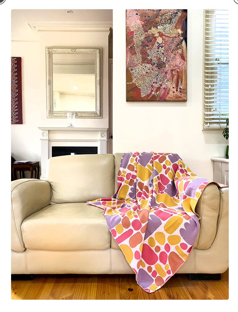 Cotton Throw Rug - Keturah Zimran - Pink