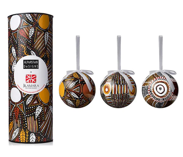 Aboriginal Art 3 Pack Christmas Baubles - Jilamara Arts | Aboriginal Gifts