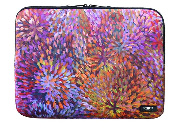 Aboriginal Laptop Sleeve - Janelle Stockman - Purple