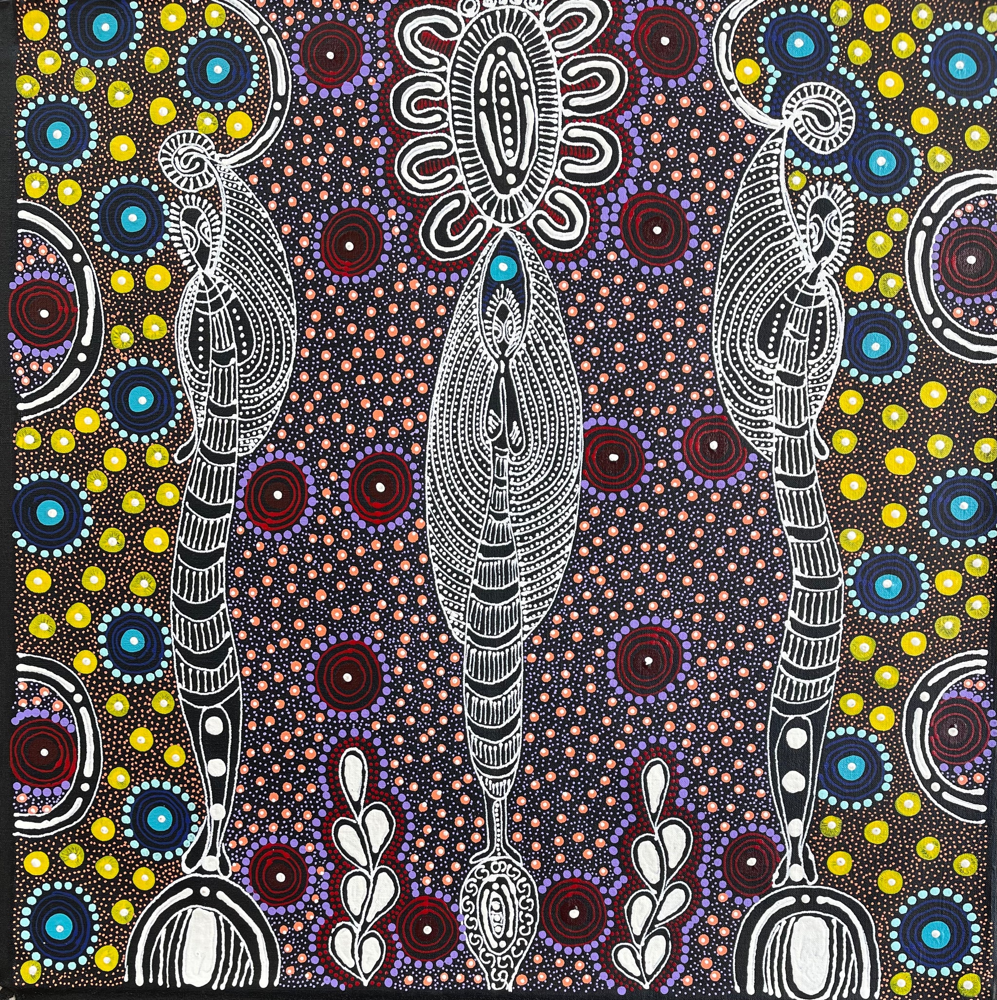 Colleen Wallace Nungarray Dreamtime Sisters Multicoloured Artwork ...