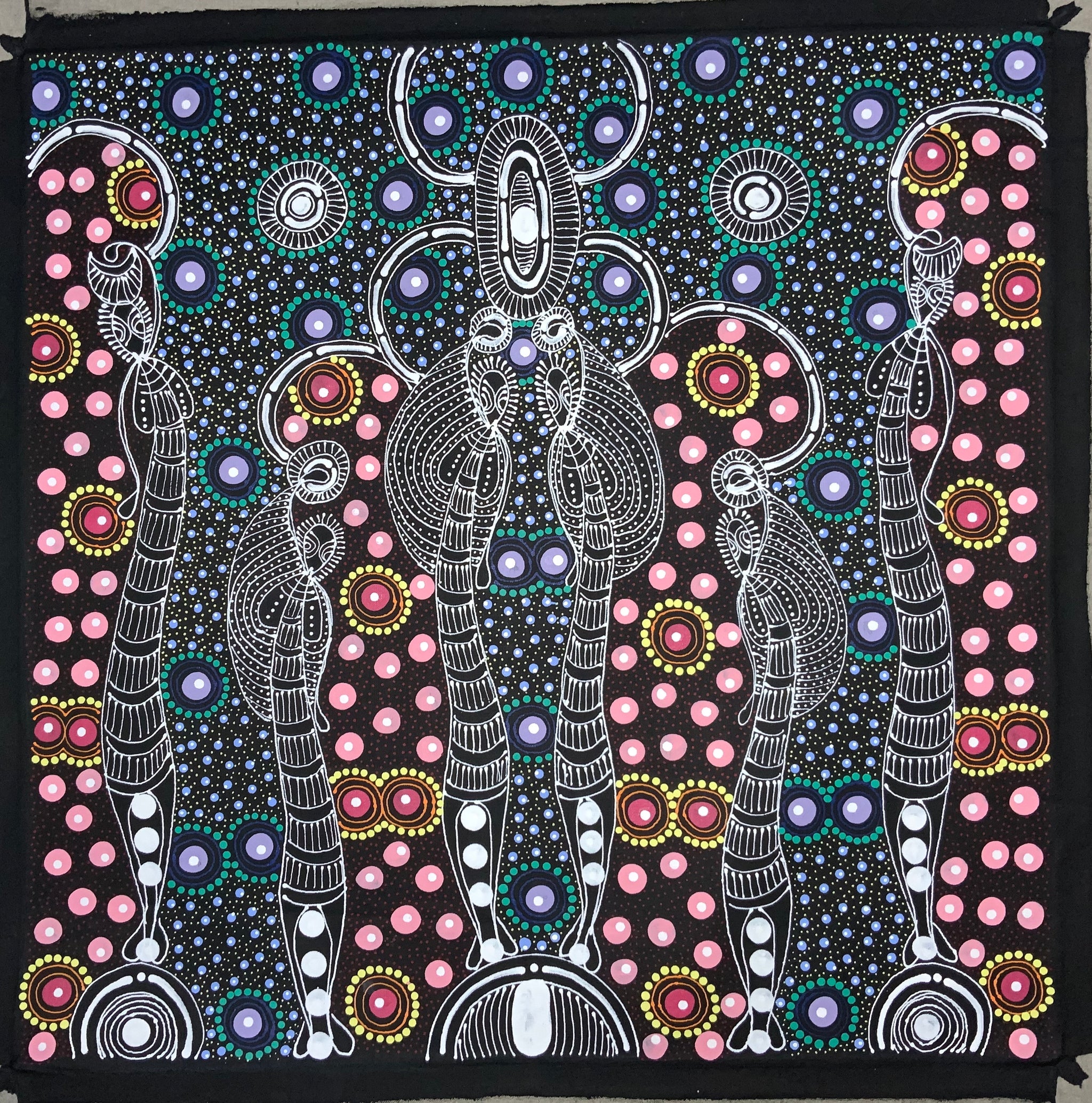 Colleen Wallace Nungarray Dreamtime Sisters Multicoloured Artwork ...